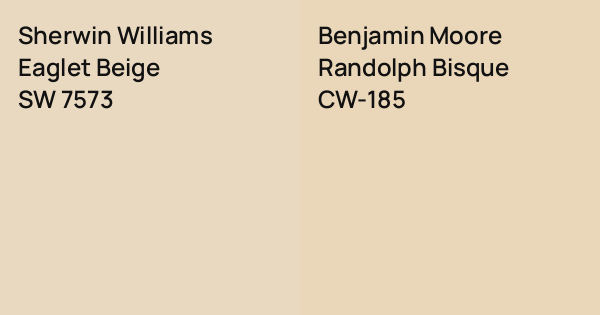 Sherwin Williams Eaglet Beige vs. Benjamin Moore Randolph Bisque comparison