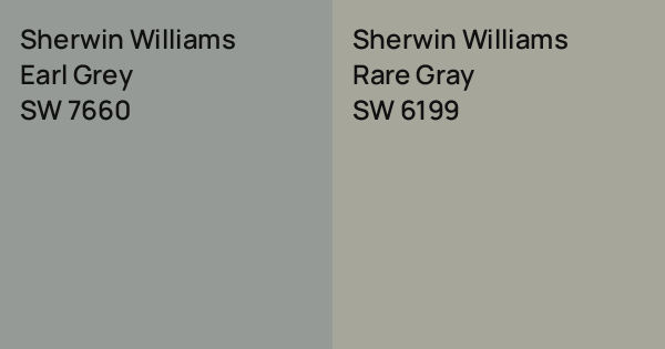Sherwin Williams Earl Grey vs. Sherwin Williams Rare Gray comparison