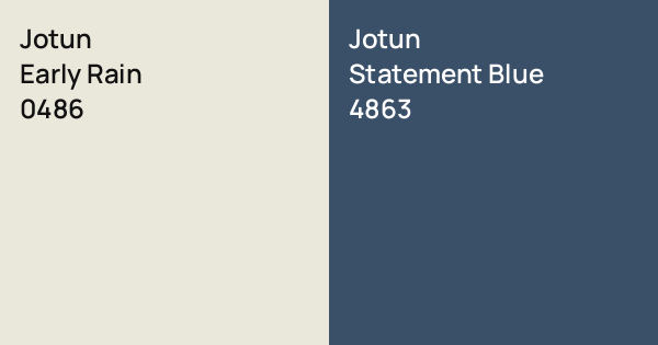 Jotun Early Rain vs. Jotun Statement Blue comparison