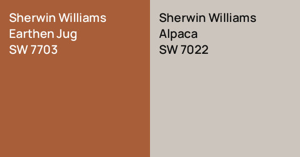 Sherwin Williams Earthen Jug vs. Sherwin Williams Alpaca comparison