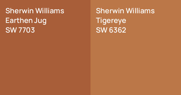 Sherwin Williams Earthen Jug vs. Sherwin Williams Tigereye comparison