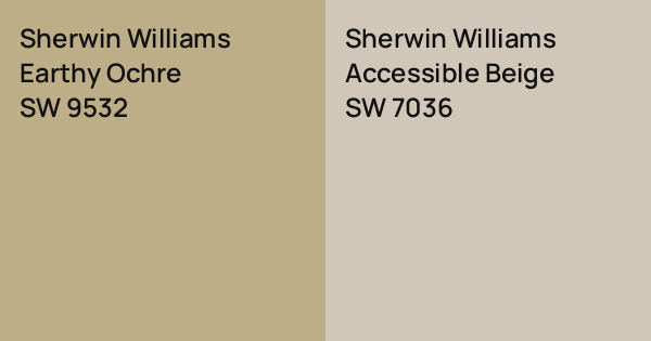 Sherwin Williams Earthy Ochre vs. Sherwin Williams Accessible Beige ...