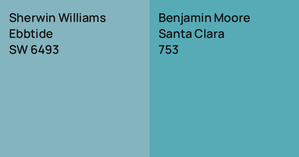 Sherwin Williams Ebbtide vs. Benjamin Moore Santa Clara comparison