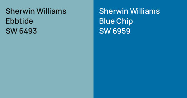 Sherwin Williams Ebbtide vs. Sherwin Williams Blue Chip comparison
