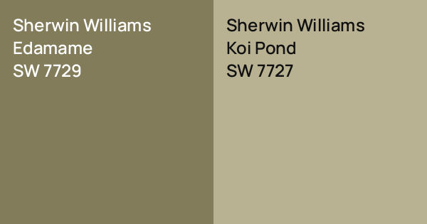 Sherwin Williams Edamame vs. Sherwin Williams Koi Pond comparison