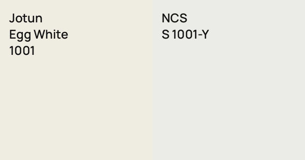 Jotun Egg White vs. NCS S 1001-Y comparison