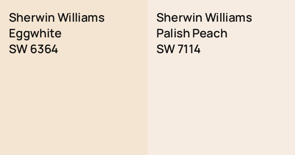 Sherwin Williams Eggwhite vs. Sherwin Williams Palish Peach comparison