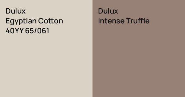 Dulux Egyptian Cotton vs. Dulux Intense Truffle comparison