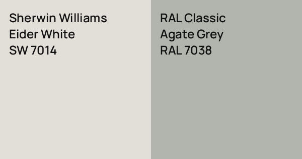Sherwin Williams Eider White vs. RAL Classic Agate Grey comparison