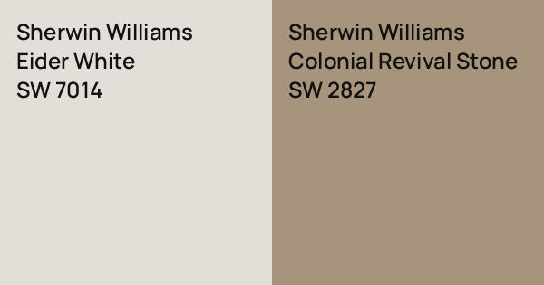 Sherwin Williams Eider White vs. Sherwin Williams Colonial Revival ...