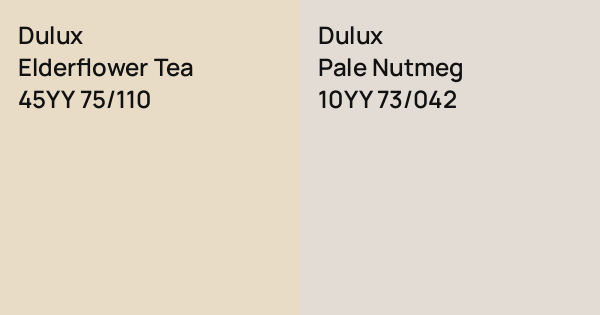 Dulux Elderflower Tea vs. Dulux Pale Nutmeg comparison
