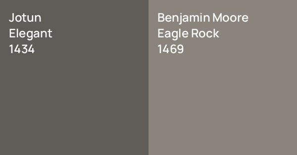 Jotun Elegant vs. Benjamin Moore Eagle Rock comparison