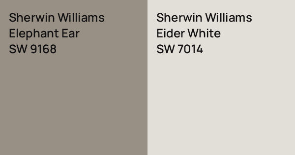 Sherwin Williams Elephant Ear vs. Sherwin Williams Eider White comparison