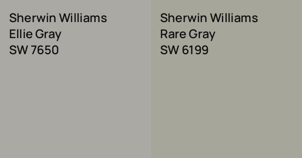 Sherwin Williams Ellie Gray vs. Sherwin Williams Rare Gray comparison