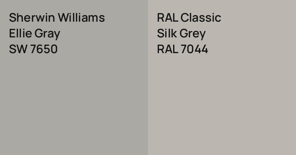 Sherwin Williams Ellie Gray vs. RAL Classic Silk Grey comparison