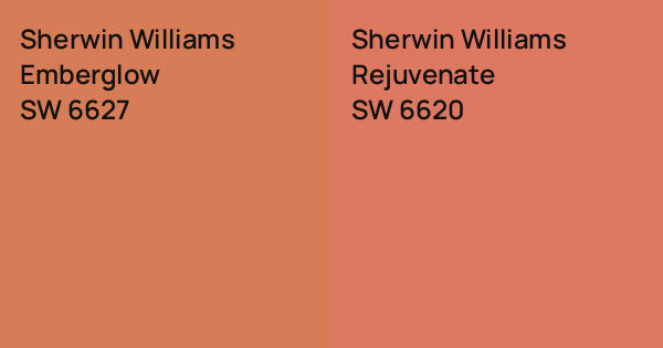 Sherwin Williams Emberglow vs. Sherwin Williams Rejuvenate comparison