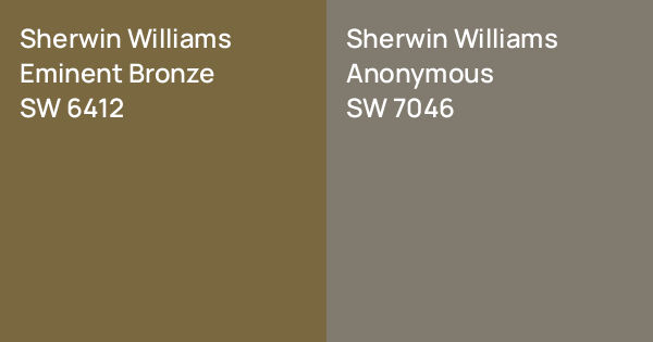 Sherwin Williams Eminent Bronze vs. Sherwin Williams Anonymous comparison