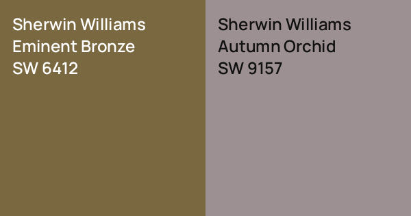Sherwin Williams Eminent Bronze vs. Sherwin Williams Autumn Orchid ...