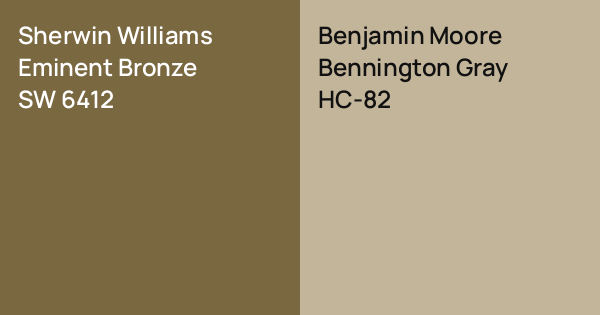 Sherwin Williams Eminent Bronze vs. Benjamin Moore Bennington Gray ...