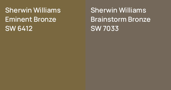 Sherwin Williams Eminent Bronze vs. Sherwin Williams Brainstorm Bronze ...
