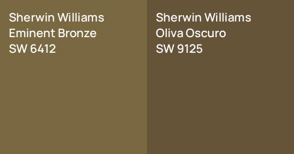 Sherwin Williams Eminent Bronze vs. Sherwin Williams Oliva Oscuro ...