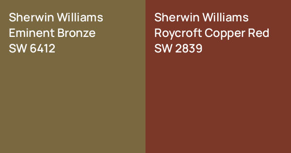 Sherwin Williams Eminent Bronze vs. Sherwin Williams Roycroft Copper ...