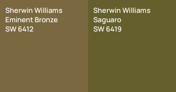 Sherwin Williams Eminent Bronze vs. Sherwin Williams Saguaro comparison