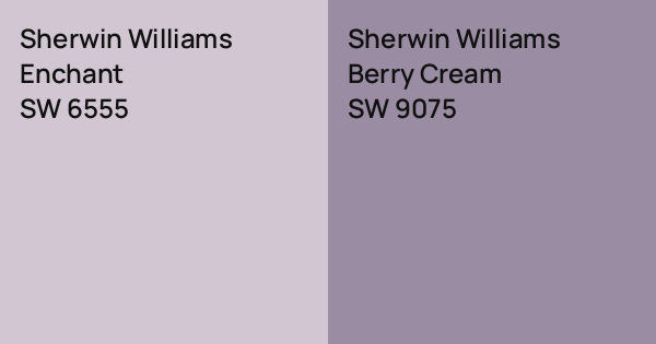 Sherwin Williams Enchant vs. Sherwin Williams Berry Cream comparison