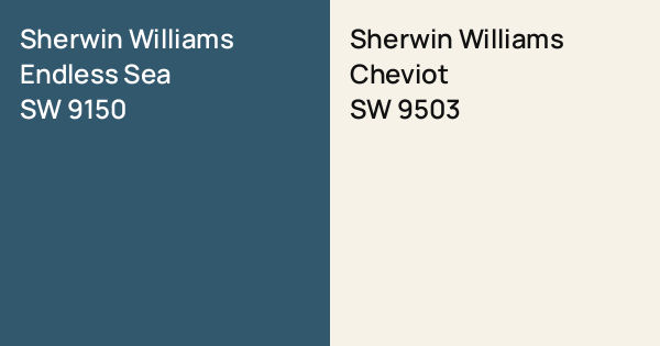 Sherwin Williams Endless Sea vs. Sherwin Williams Cheviot comparison