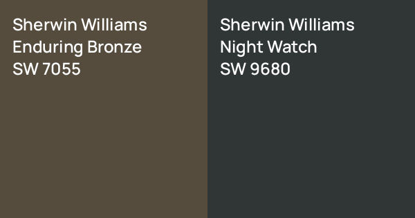 Sherwin Williams Enduring Bronze vs. Sherwin Williams Night Watch ...