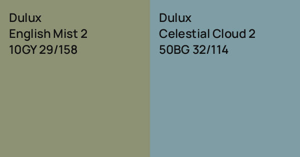 Dulux English Mist 2 vs. Dulux Celestial Cloud 2 comparison