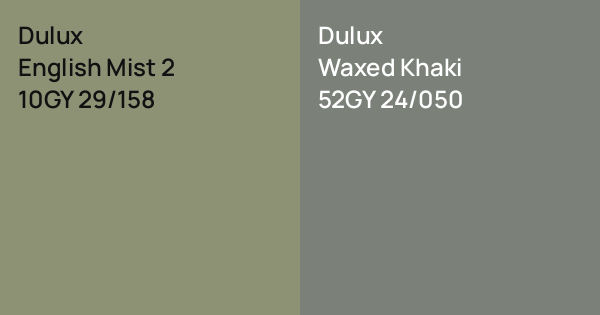Dulux English Mist 2 vs. Dulux Waxed Khaki comparison