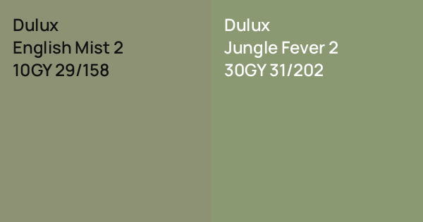 Dulux English Mist 2 vs. Dulux Jungle Fever 2 comparison