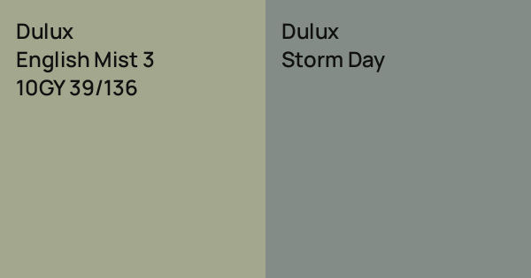 Dulux English Mist 3 vs. Dulux Storm Day comparison