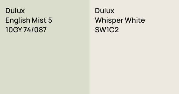 Dulux English Mist 5 vs. Dulux Whisper White comparison