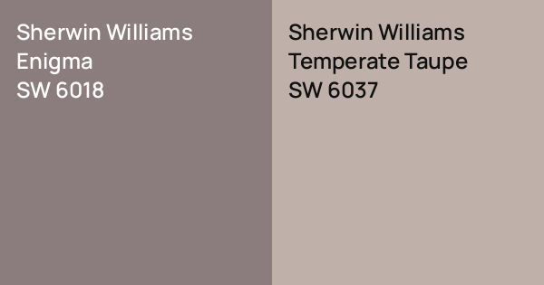 Sherwin Williams Enigma vs. Sherwin Williams Temperate Taupe comparison