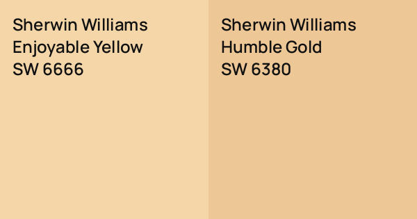 Sherwin Williams Enjoyable Yellow vs. Sherwin Williams Humble Gold ...