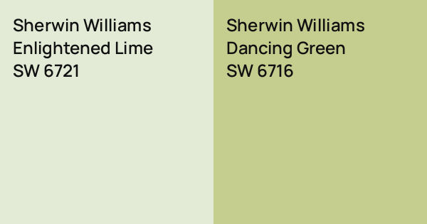 Sherwin Williams Enlightened Lime vs. Sherwin Williams Dancing Green ...