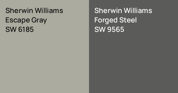 Sherwin Williams Escape Gray vs. Sherwin Williams Forged Steel comparison