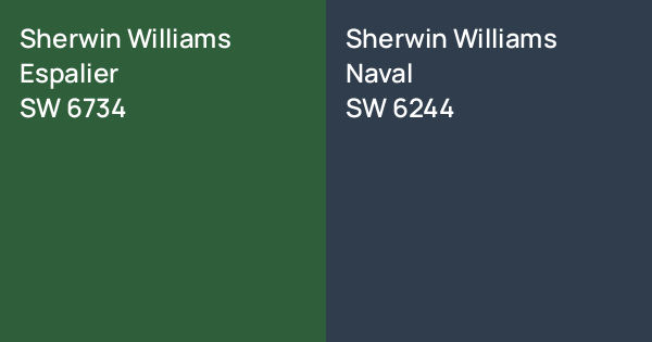 Sherwin Williams Espalier vs. Sherwin Williams Naval comparison