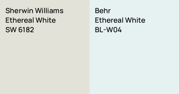 Sherwin Williams Ethereal White vs. Behr Ethereal White comparison