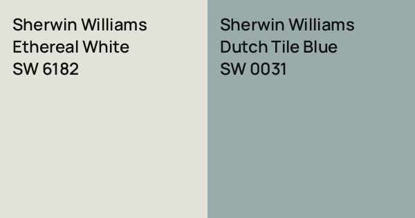 Sherwin Williams Ethereal White vs. Sherwin Williams Dutch Tile Blue ...
