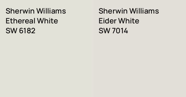 Sherwin Williams Ethereal White vs. Sherwin Williams Eider White comparison