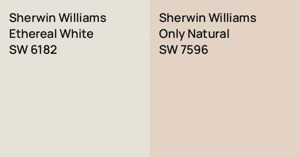 Sherwin Williams Ethereal White vs. Sherwin Williams Only Natural ...