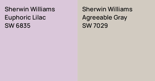 Sherwin Williams Euphoric Lilac vs. Sherwin Williams Agreeable Gray ...