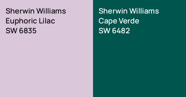 Sherwin Williams Euphoric Lilac vs. Sherwin Williams Cape Verde comparison