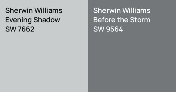 Sherwin Williams Evening Shadow vs. Sherwin Williams Before the Storm ...
