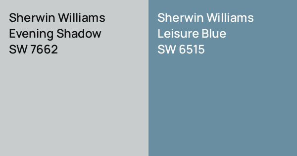 Sherwin Williams Evening Shadow vs. Sherwin Williams Leisure Blue ...