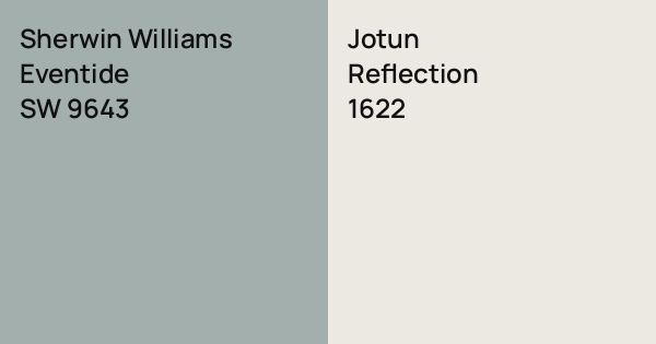 Sherwin Williams Eventide vs. Jotun Reflection comparison