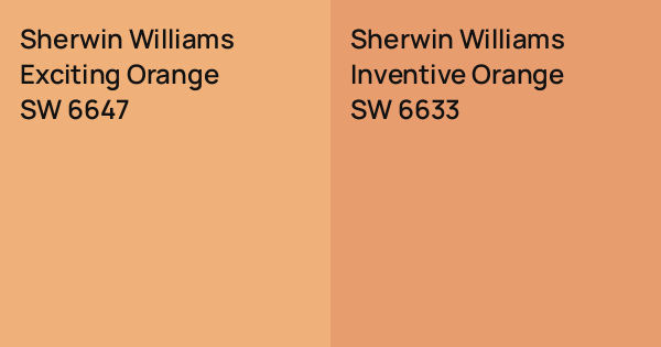 Sherwin Williams Exciting Orange vs. Sherwin Williams Inventive Orange ...